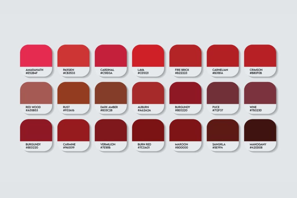 Le Tonalità Del Rosso Tutti I Nomi E Codici Pantone